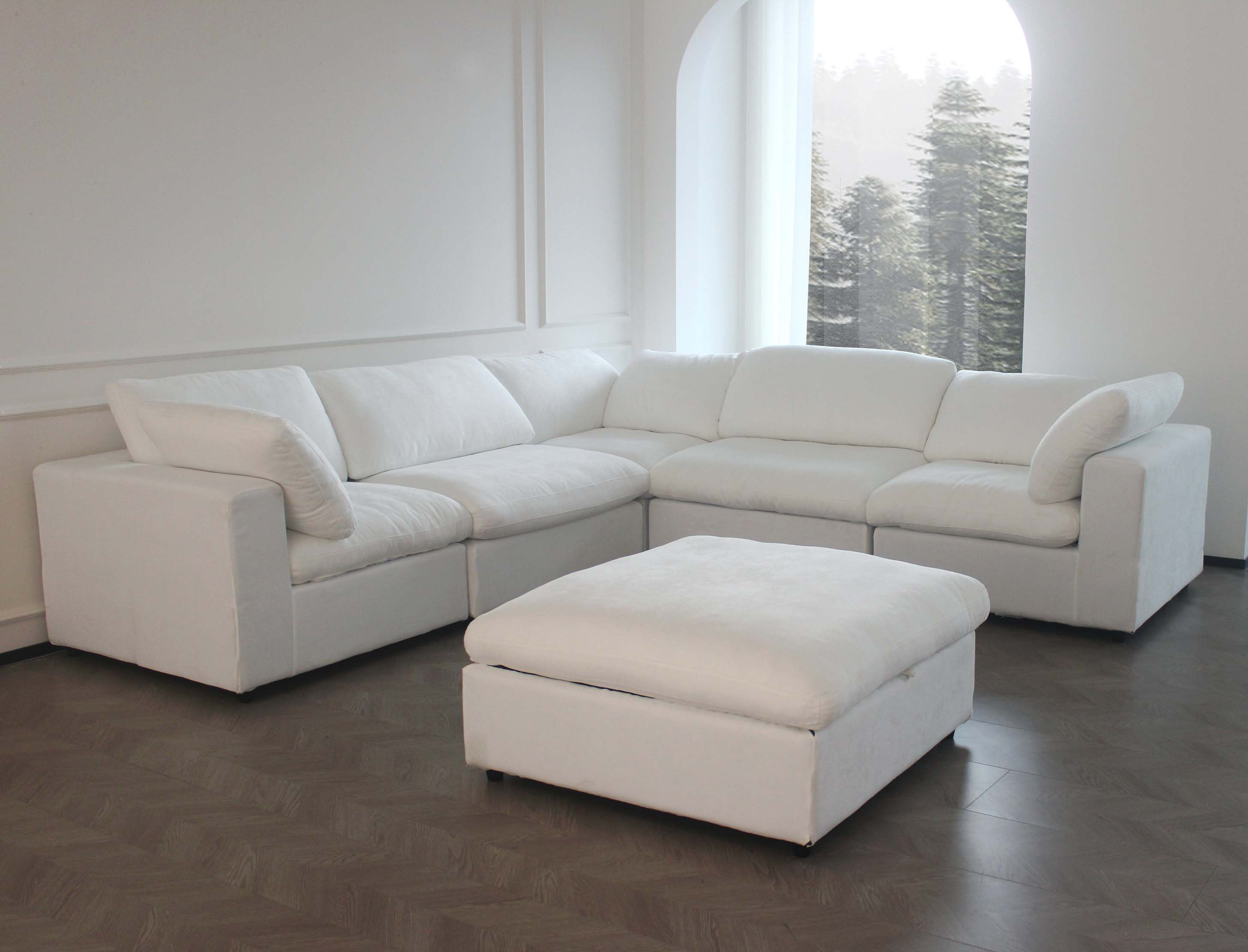 Hokku Designs Large U-Shaped Modular Cloud Sofa With 8 Seats & 2 ...