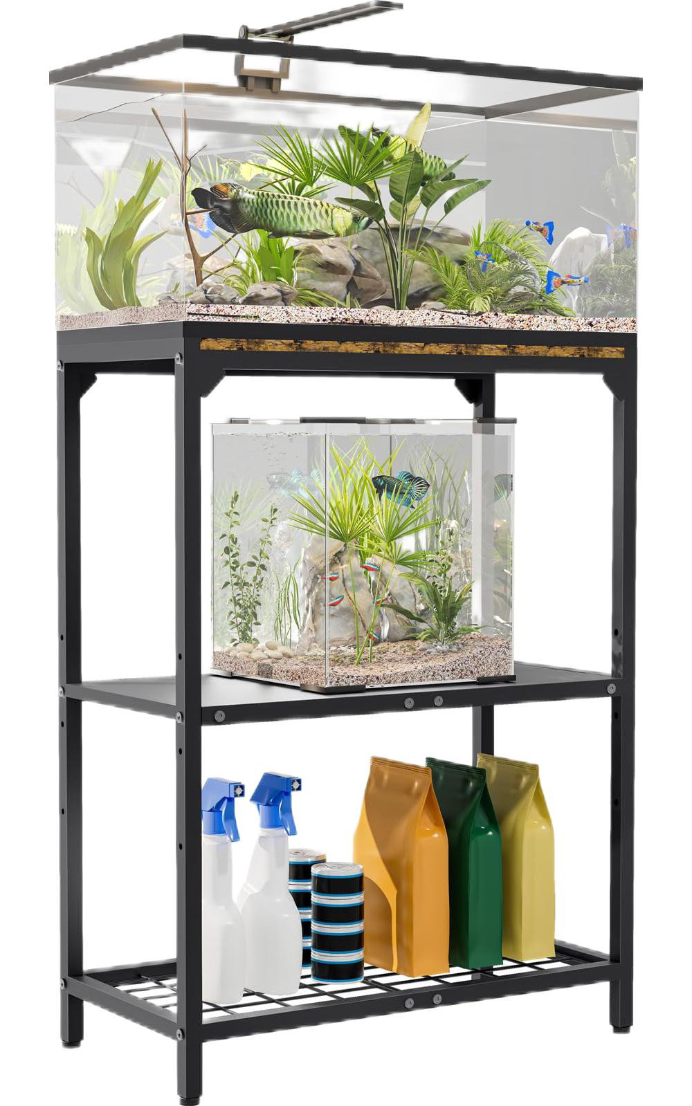 17 Stories 20 Gallon Aquarium Stand, Fish Tank Stand With Adjustable 3 ...