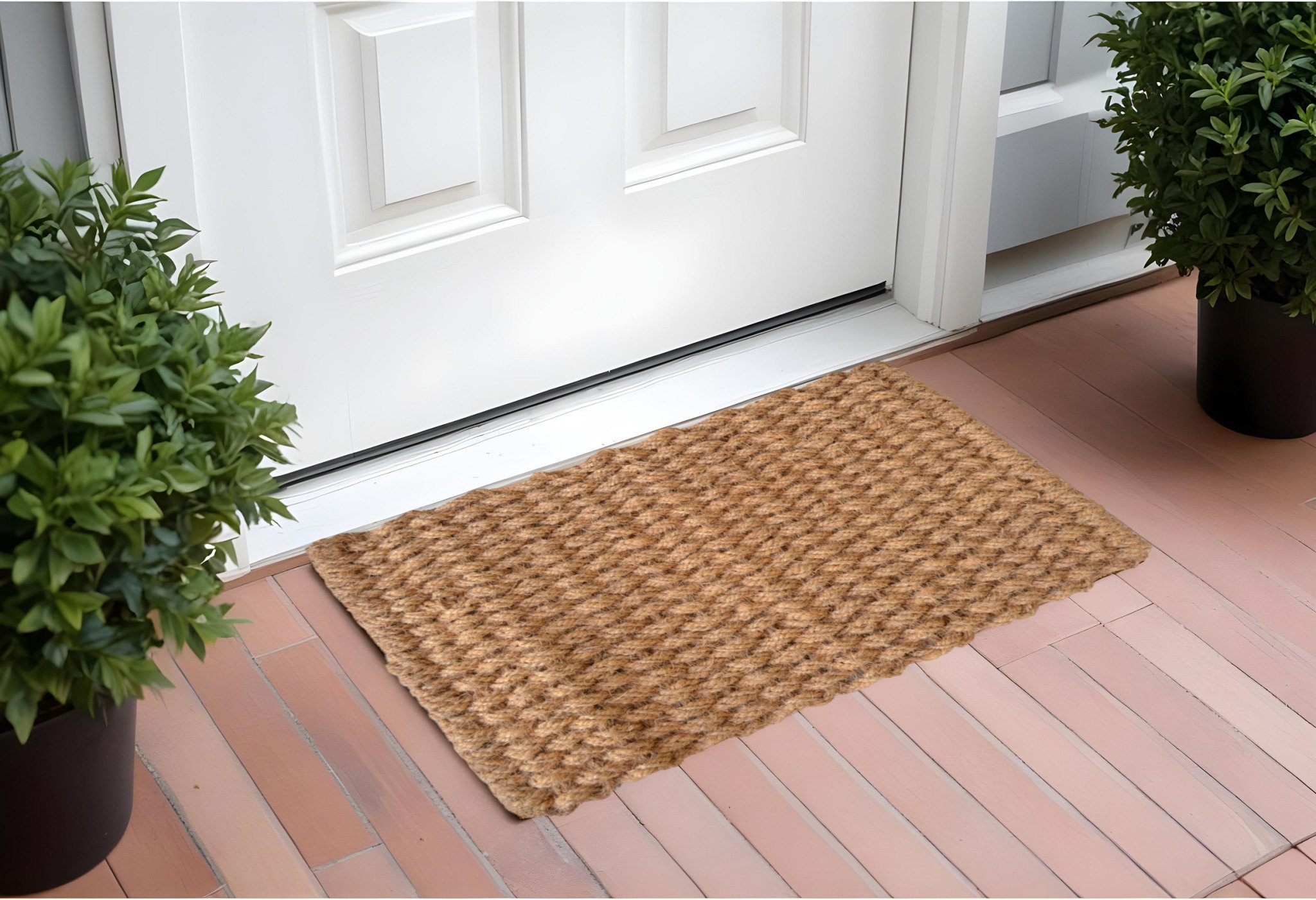 Beachcrest Home™ 24" X 36" Brown Coir Weave Outdoor Door Mat | Wayfair