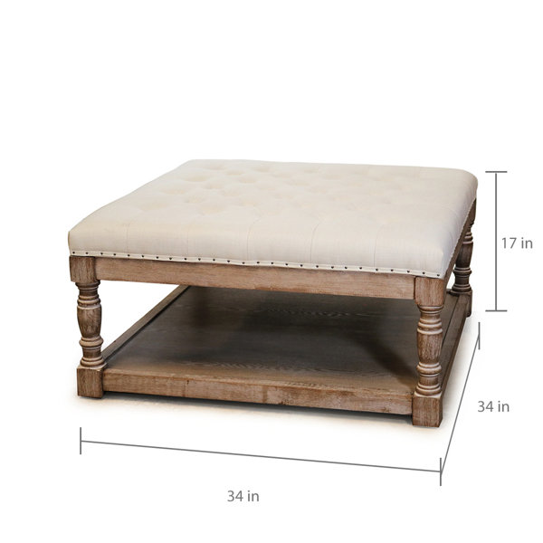 Ophelia & Co. Fontanet 34" Wide Tufted Square Cocktail Ottoman/Coffee ...