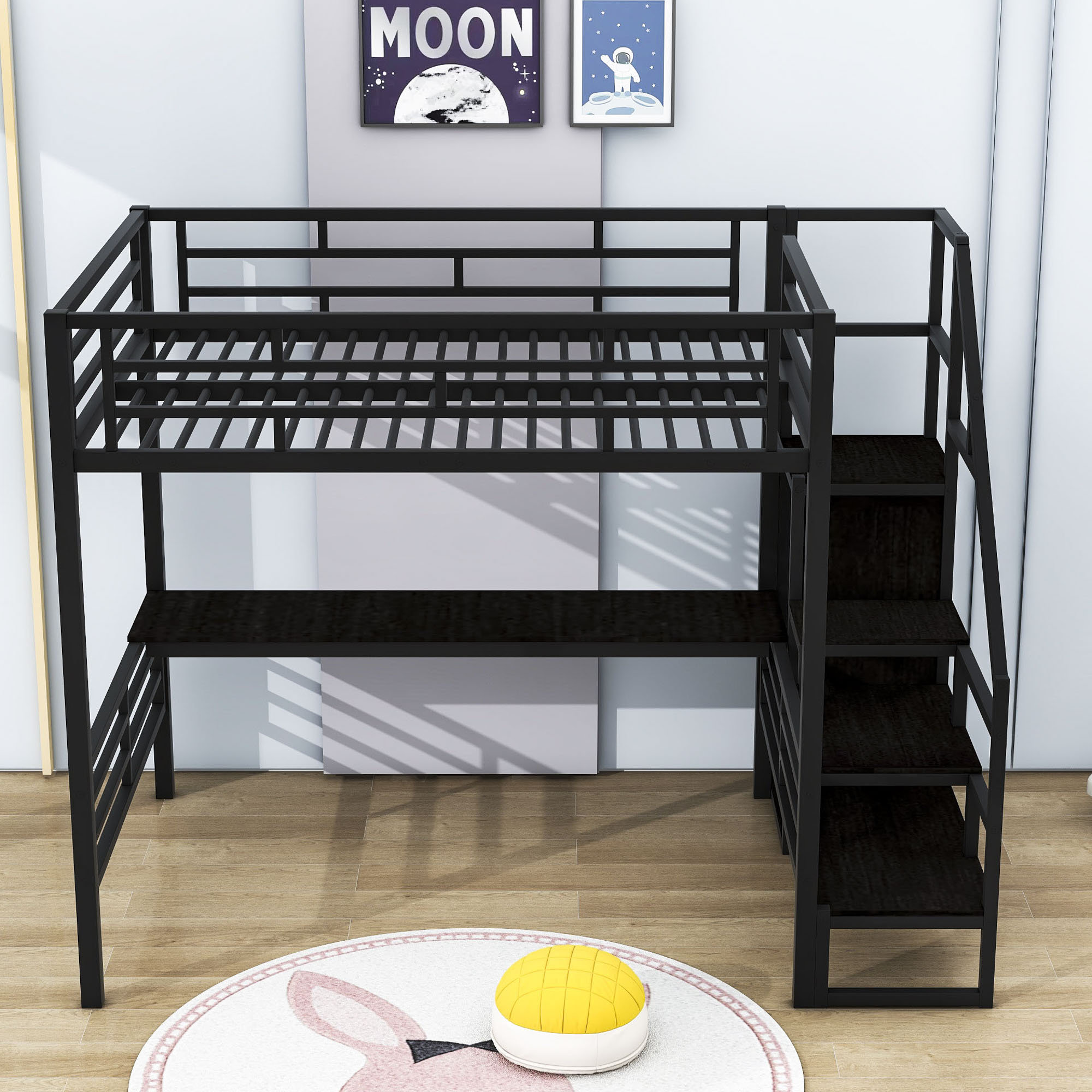 Mason & Marbles Vanduser Full Loft Bed with Shelves by Mason & Marbles ...