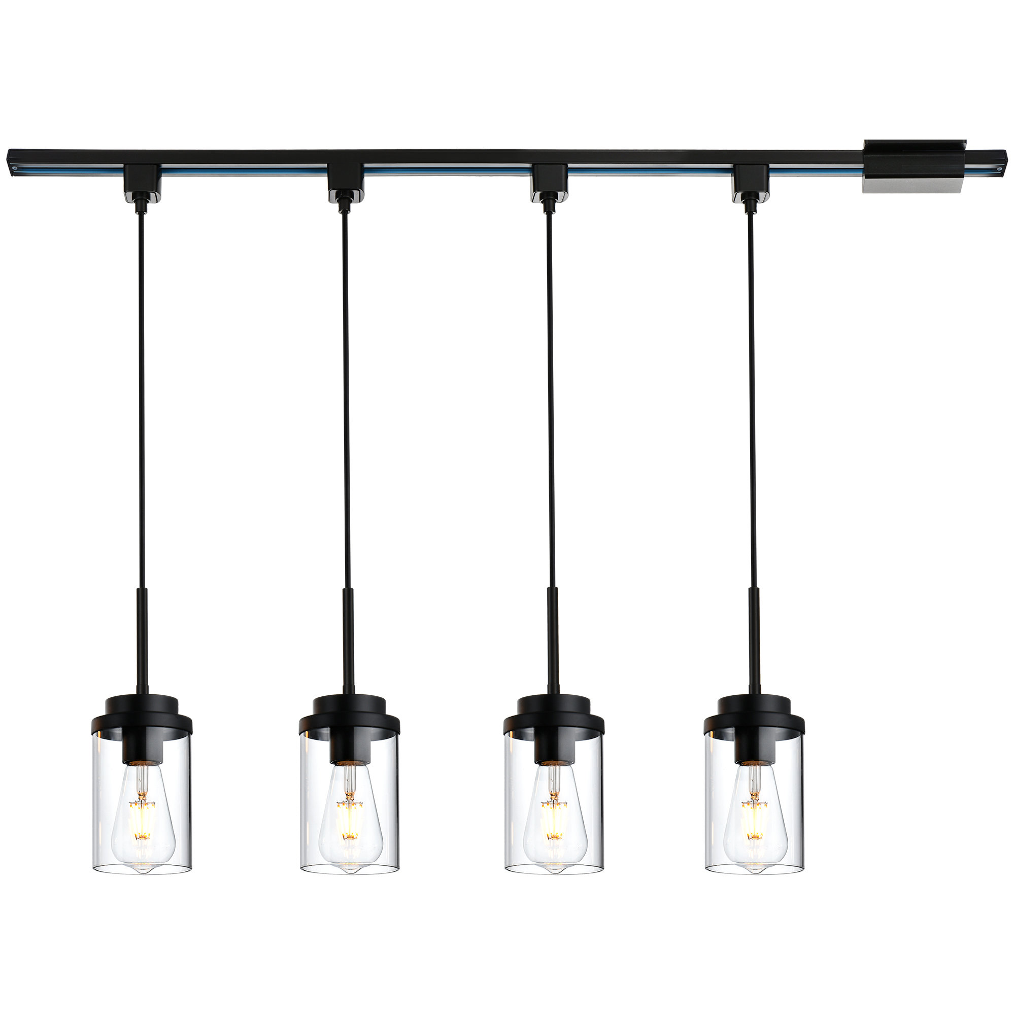 BONLICHT H-Type Track Pendant Lighting 4 Lights Track Ceiling Light ...