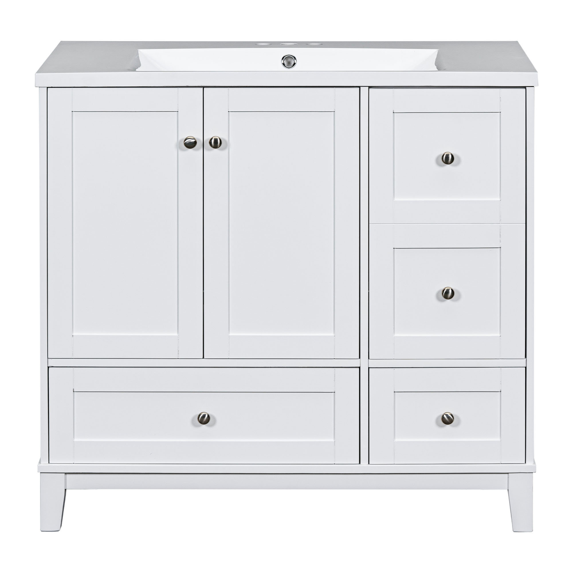 Winston Porter Meuble Lavabo Simple Autoportant Avec Plateau En Résine
