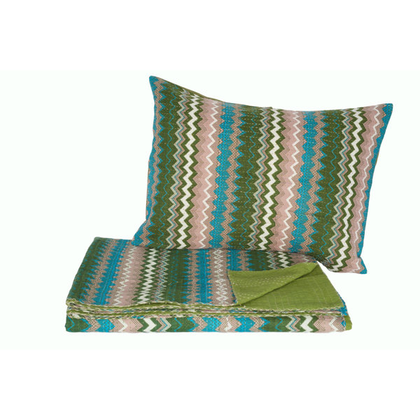 InCreation Loki Modern & Contemporary Cotton Chevron / Zig Zag Quilt ...
