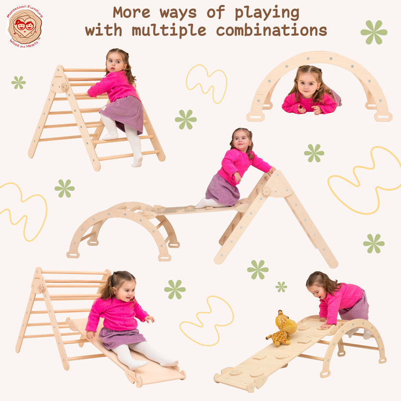 WoodandHearts 102'' W Wood Climber & Reviews | Wayfair