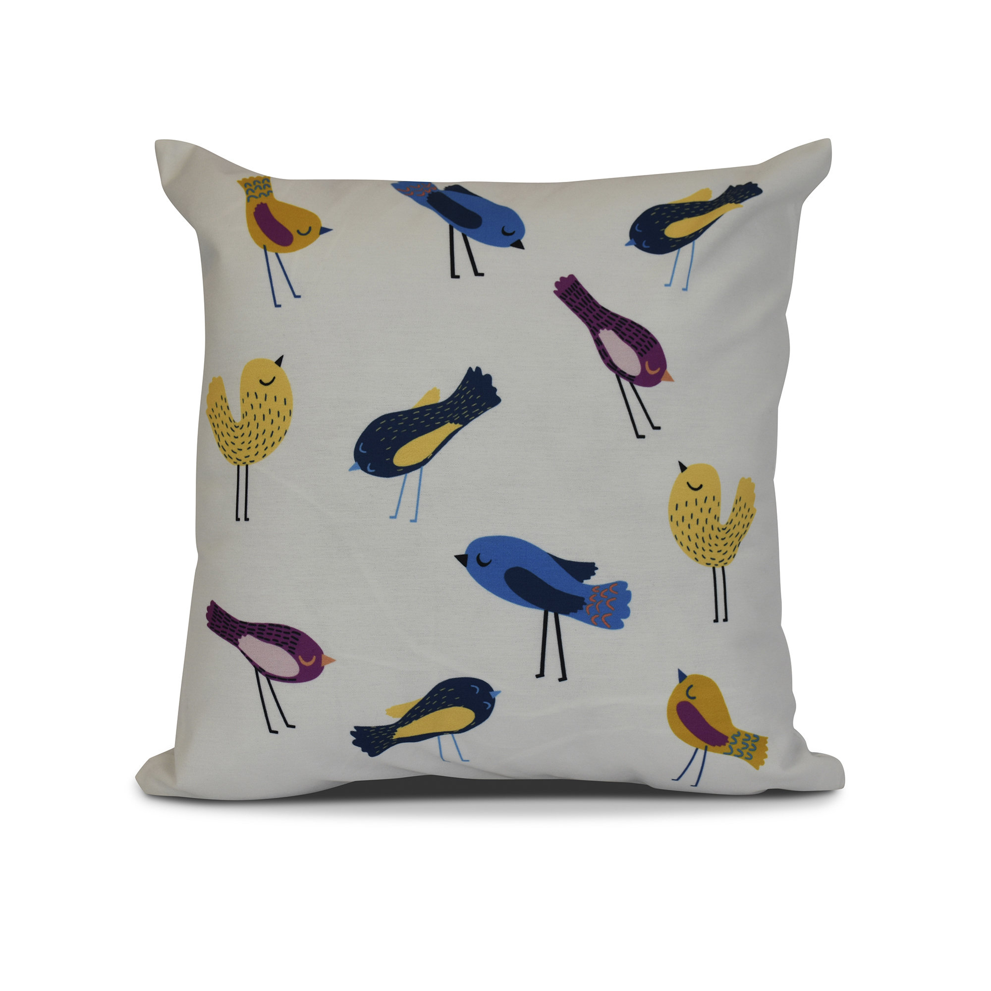 e by design Tropical Resort Tweets Animal Print Square Pillow Cover ...