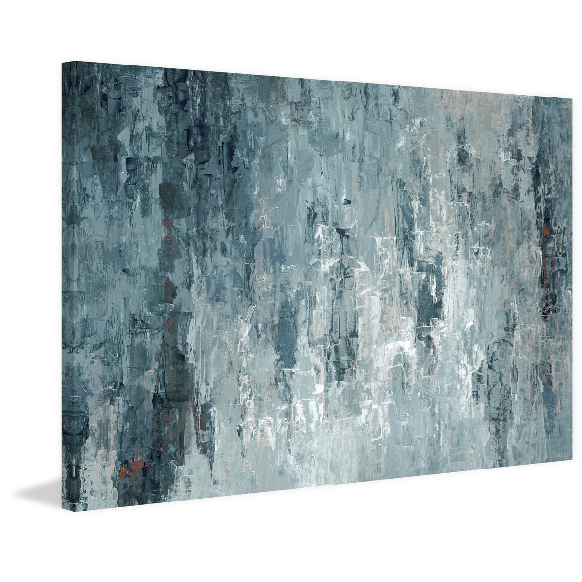 17 Stories 'Tainted Dark Blues' Print on Wrapped Canvas | Wayfair