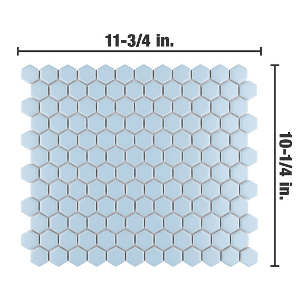 Merola Tile Metro Hex 1" 10-1/4 " x 11-7/8 " Porcelain Mosaic Floor and ...