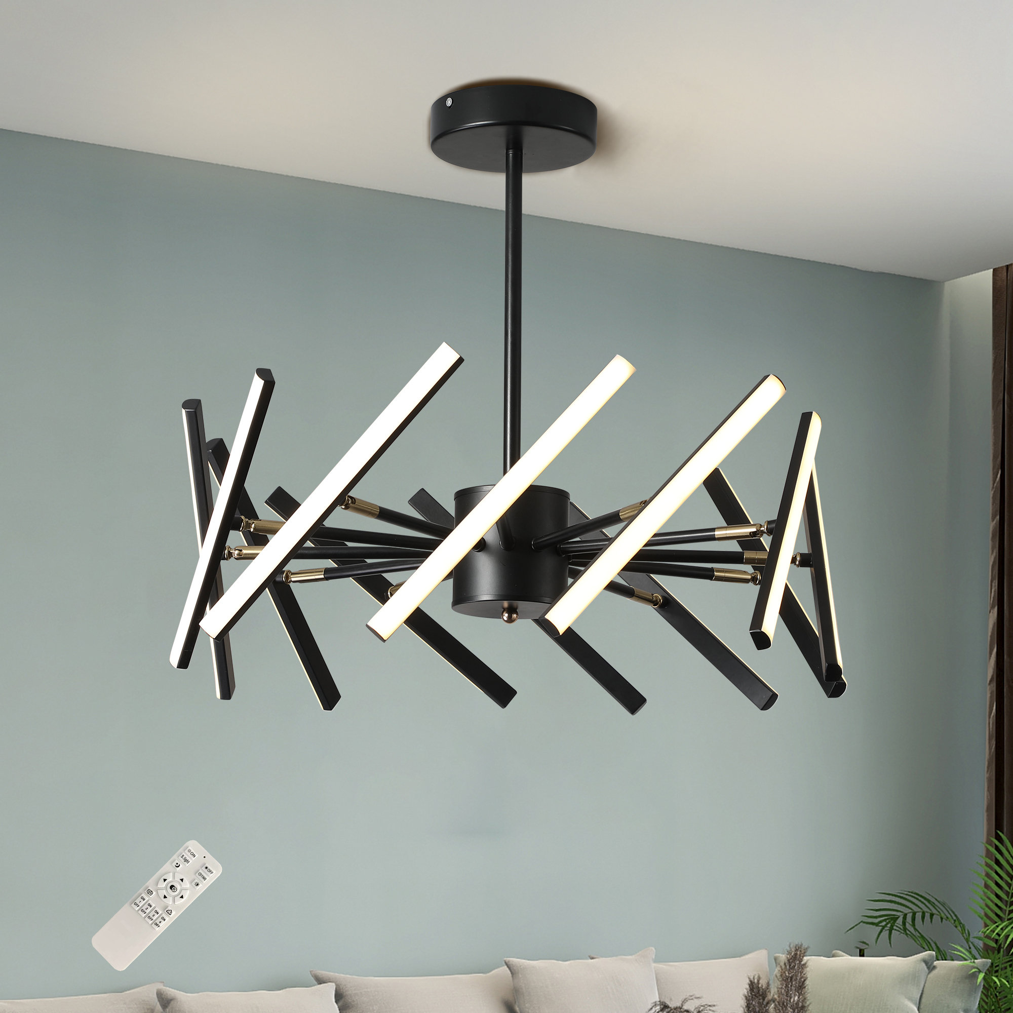 Wrought Studio™ 12 - Light Dimmable LED Sputnik Modern Linear ...
