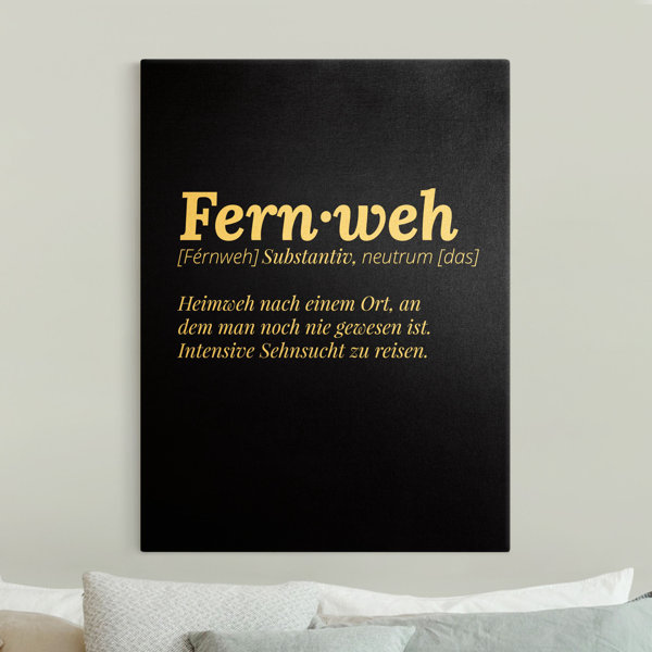 Happy Larry The Definition of Wanderlust - Wrapped Canvas Typography ...