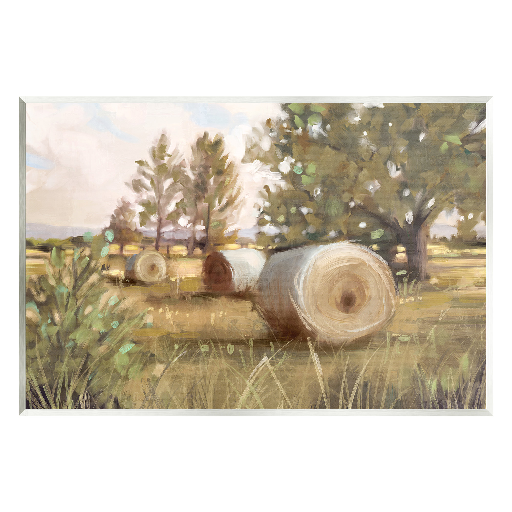 Stupell Industries Rural Hay Bales Farm Landscape Wall Plaque Art By ...