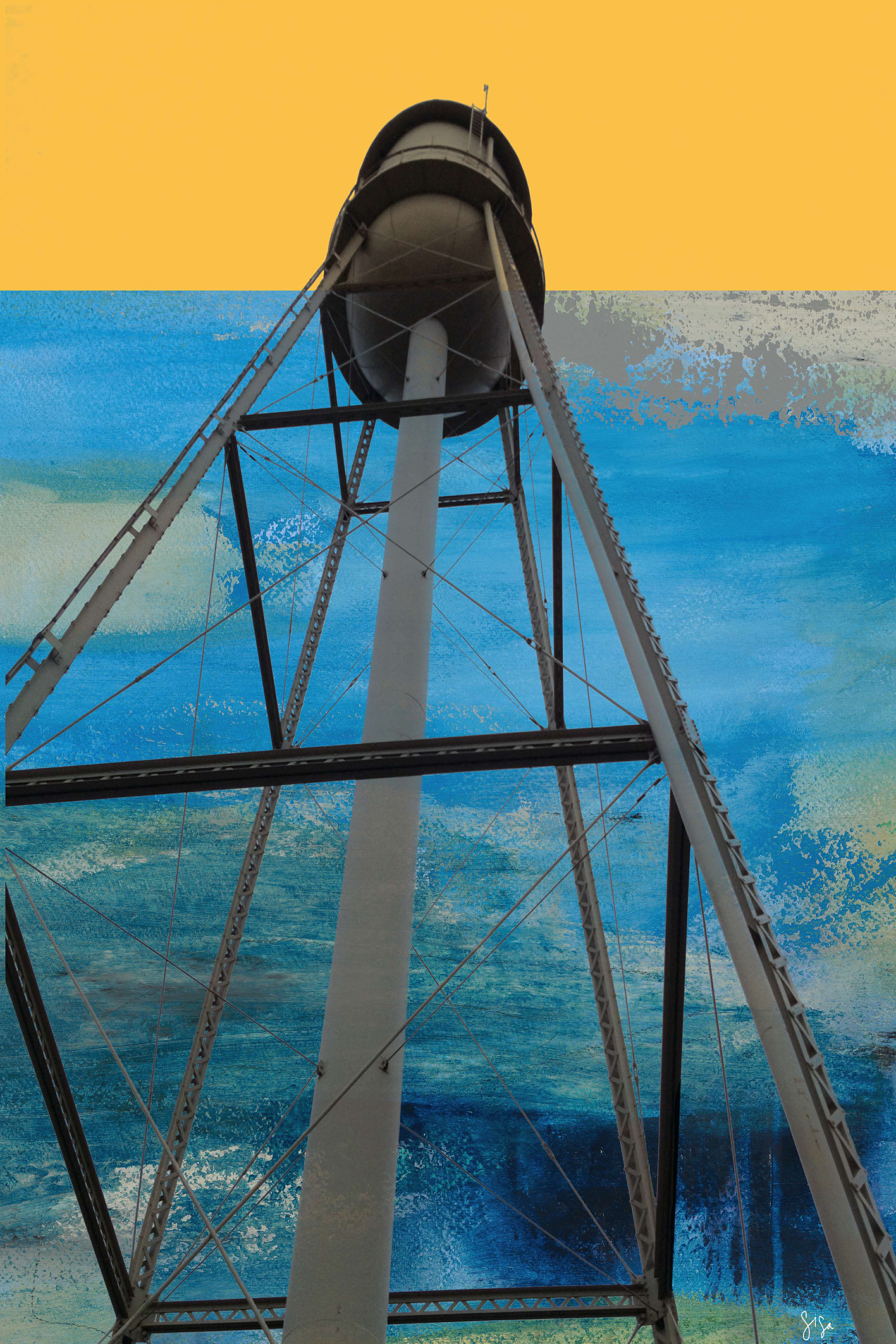 Gracie Oaks Water Tower Abstract | Wayfair