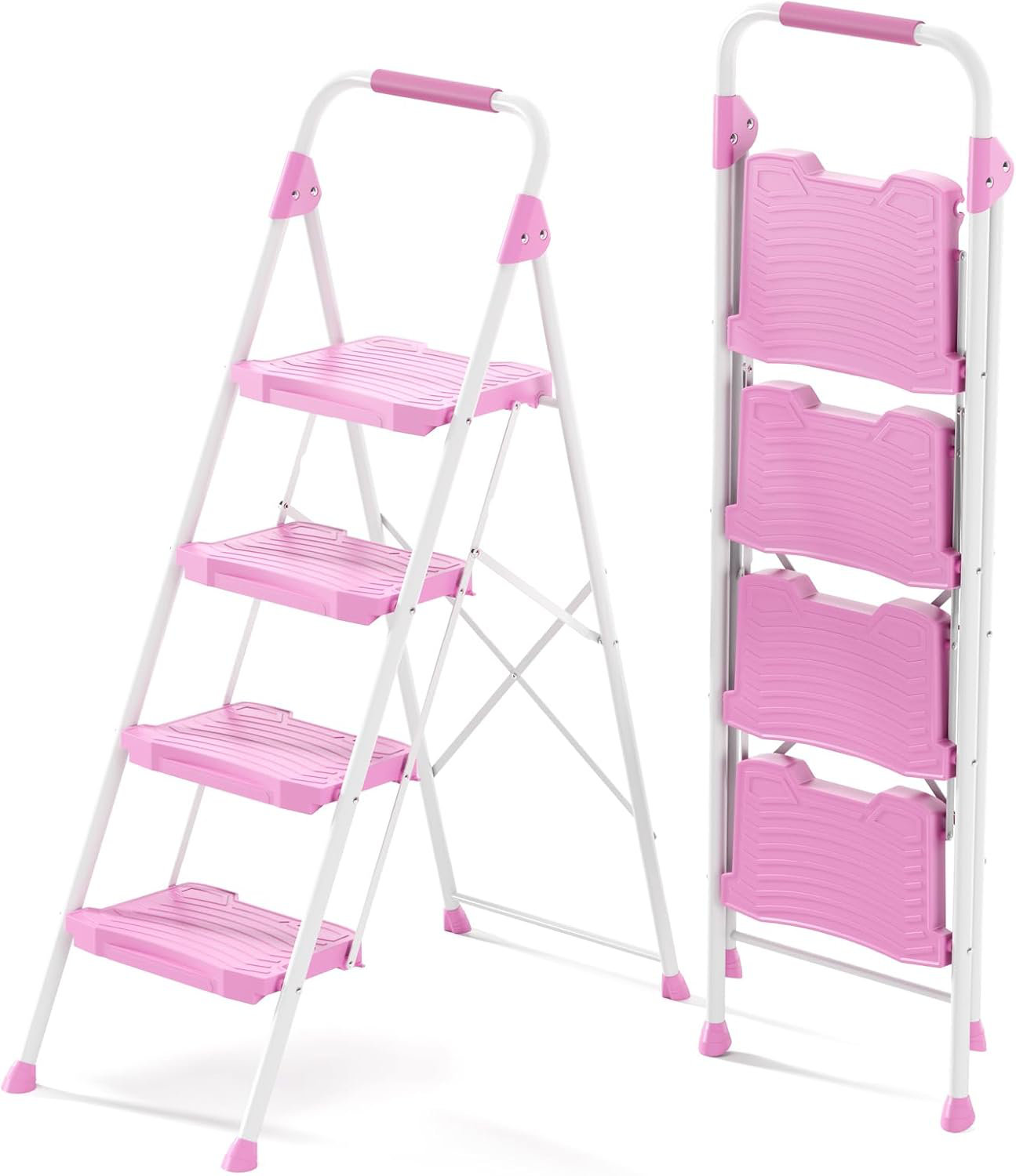 17 Stories 4 Step Ladder, Sturdy Step Stool With Handrail, Anti-Slip ...