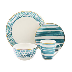 Elle Decor Cherie Porcelain China Dinnerware Set - Service for 4 ...