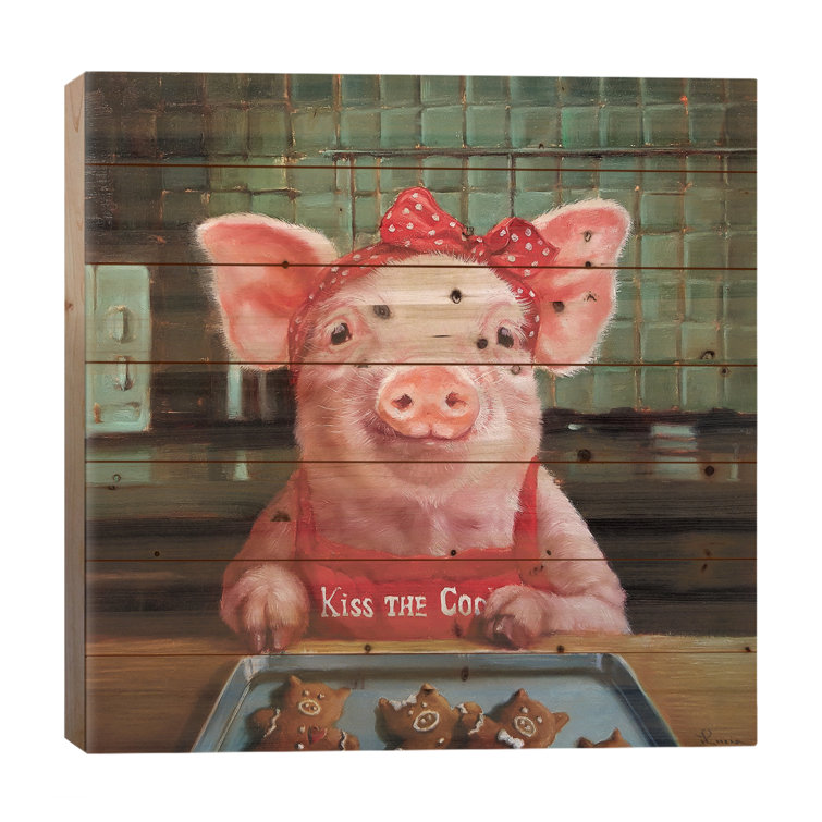 Trinx Gingerbread Pigs On Wood by Lucia Heffernan Graphic Print ...