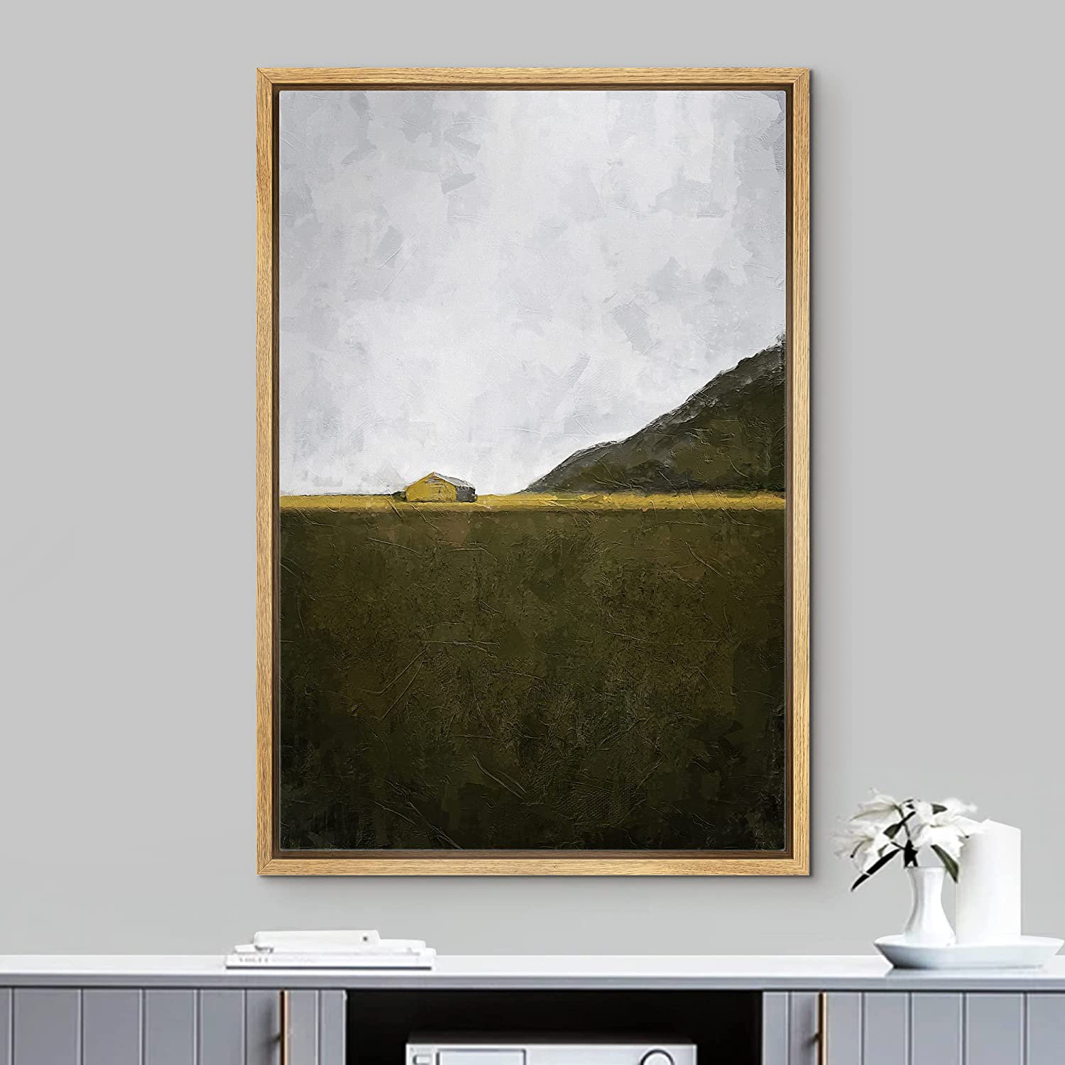 IDEA4WALL Canvas Print Wall Art Minimal Scenic Dark Country Farmhouse ...