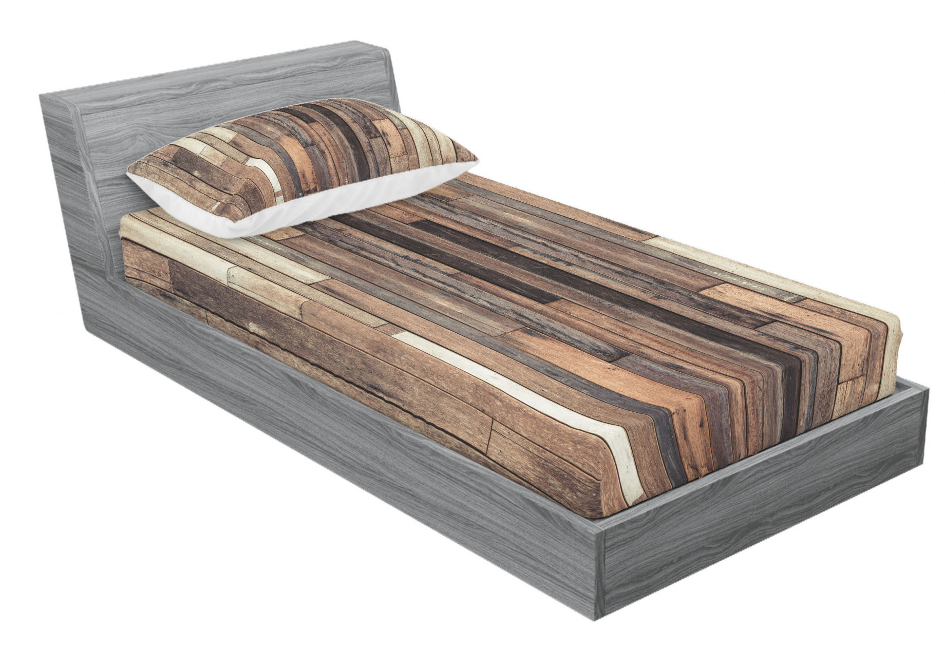 Ambesonne Hardwood Floor Plank Grunge Lodge Garage Loft Rural Graphic ...