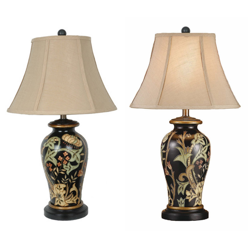 Lark Manor™ Dulvert 29" Black/Green Table Lamp & Reviews | Wayfair