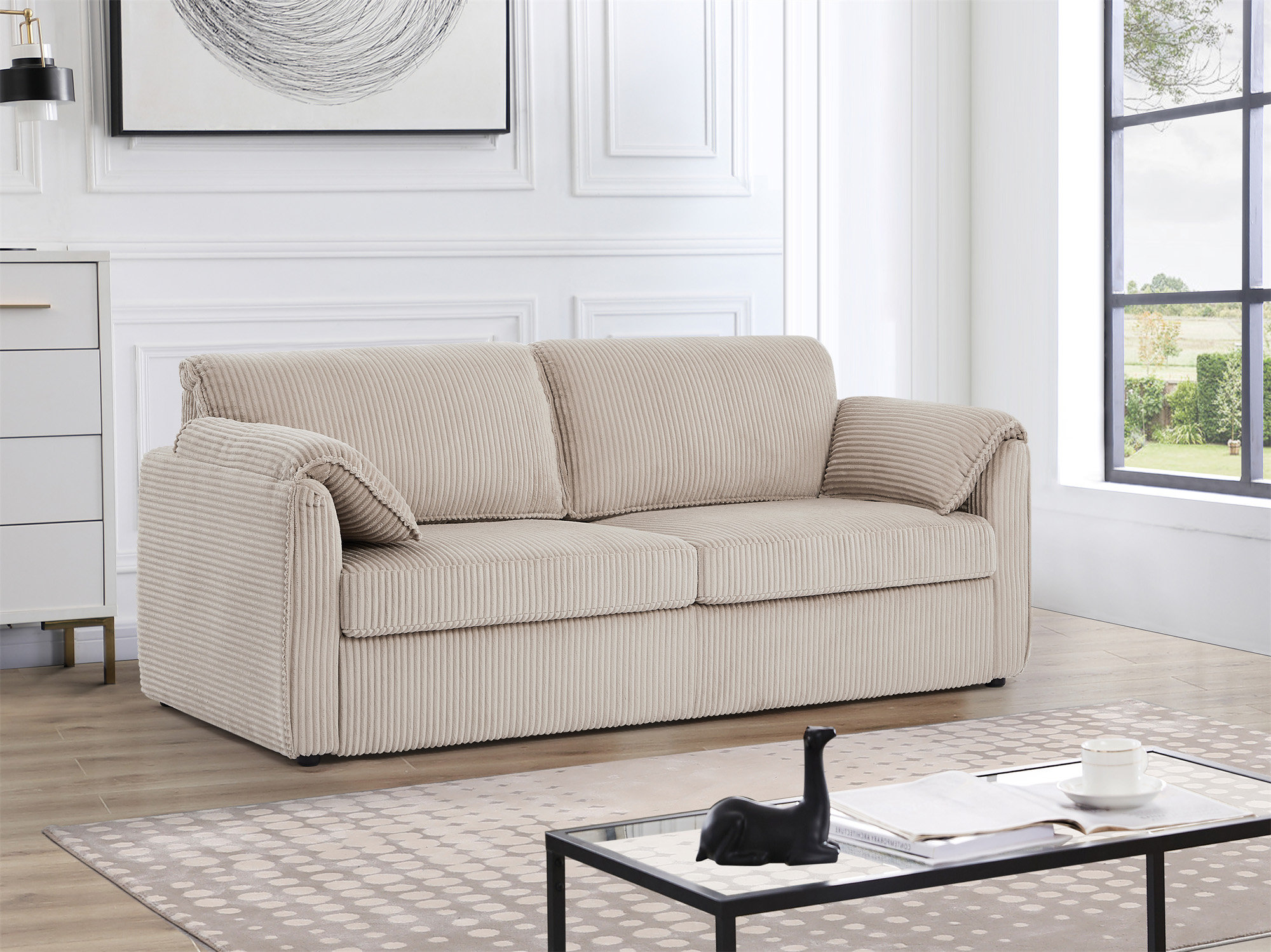 Hokku Designs 79.13-Inch Sleeper Sofa Bed Comfy Pull Out Futon Couch ...