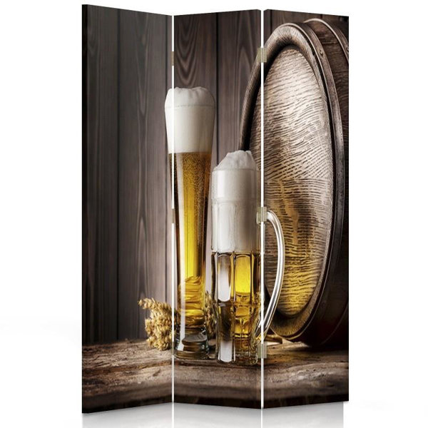 Brambly Cottage Beckwith 110cm W x 150cm H 3 - Panel Solid Wood Folding ...