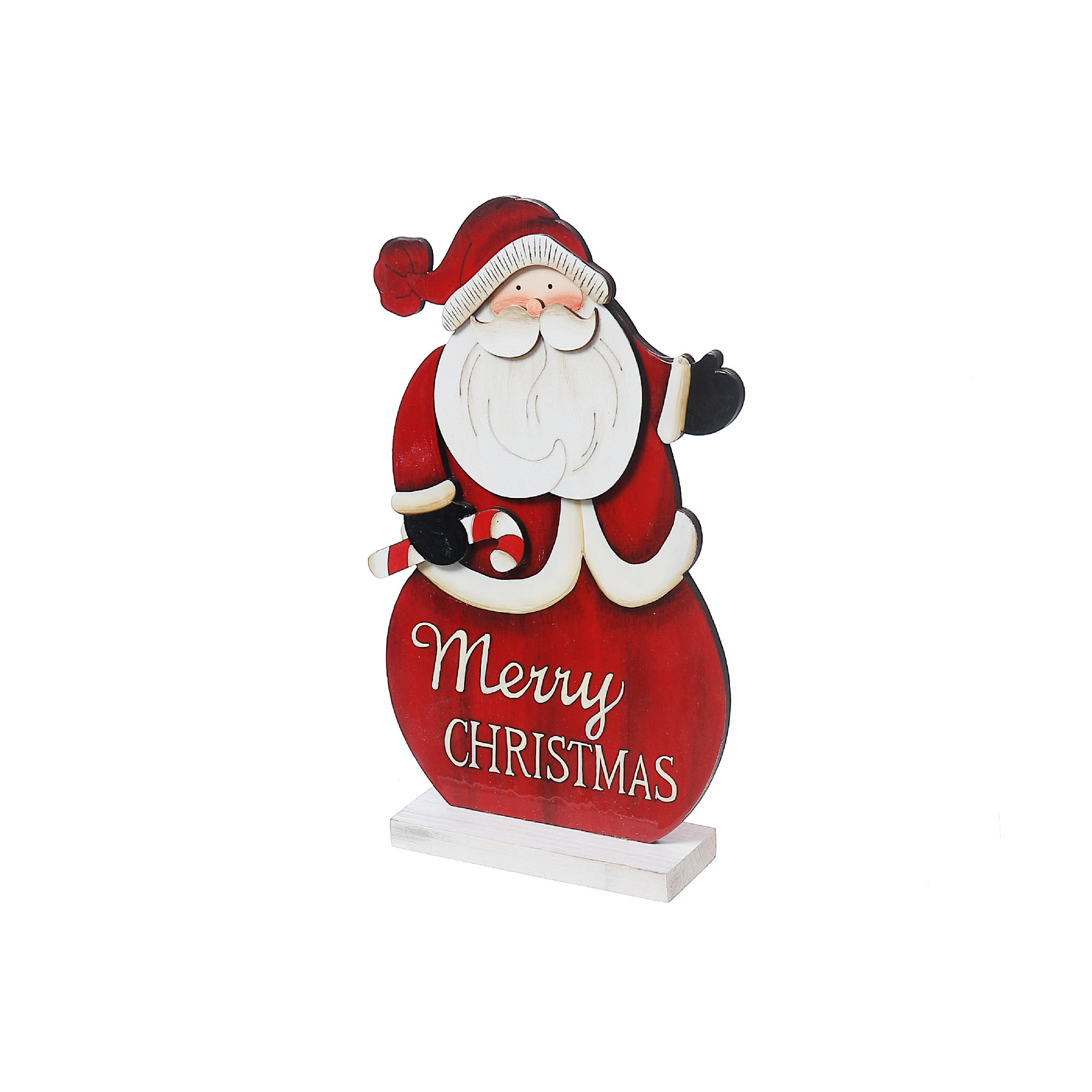 iH casadécor Merry Christmas Wooden Santa Stand | Wayfair