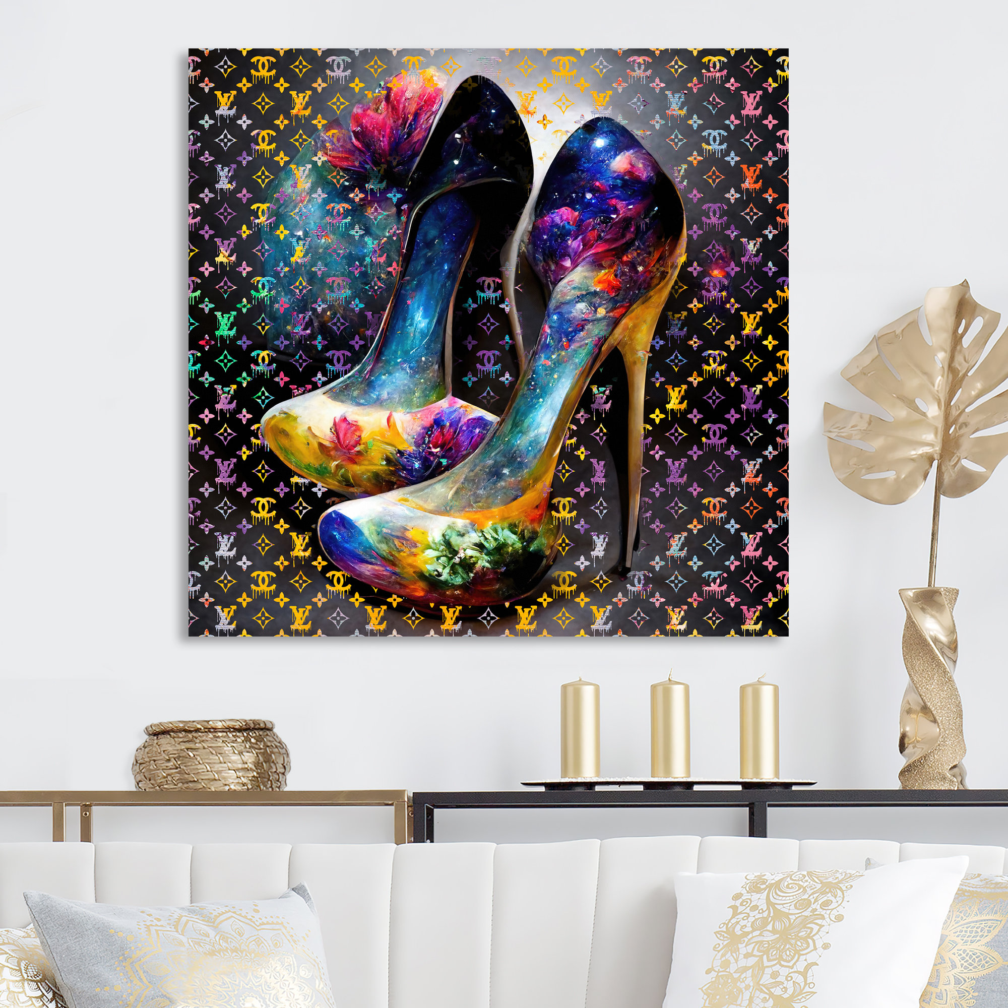 House of Hampton Designer Vibrant Heels - Fashion Canvas Wall Art ...
