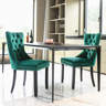 House of Hampton® Raul Velvet Upholstered Dining Chairs with Wood Legs ...