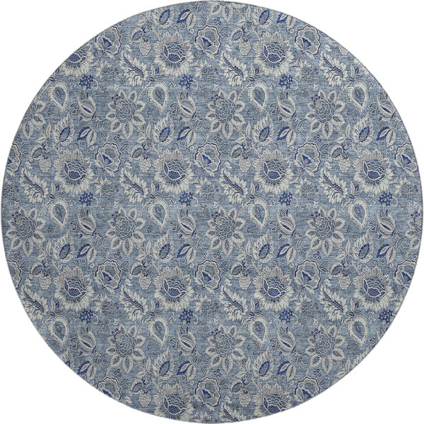 Canora Grey Premium Machine Washable Addington Blue Rug | Wayfair