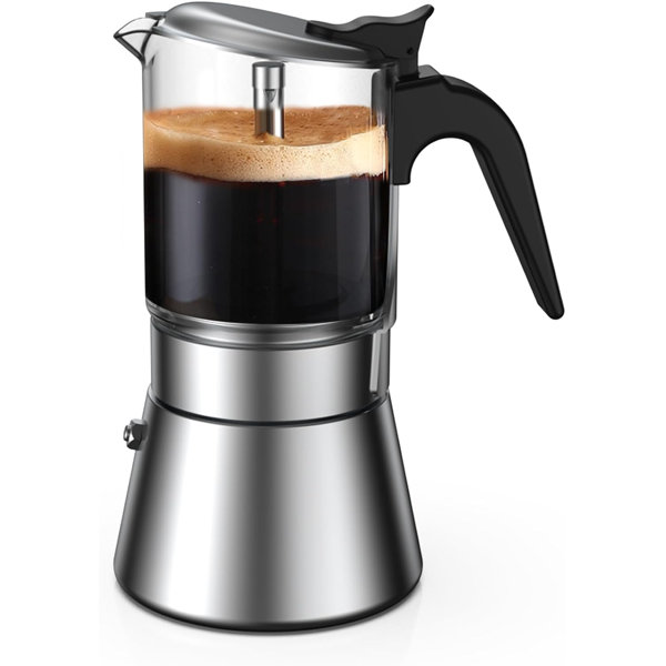 SHAMMA TECH LLC Moka Induction Stovetop Espresso Maker,Crystal Glass ...