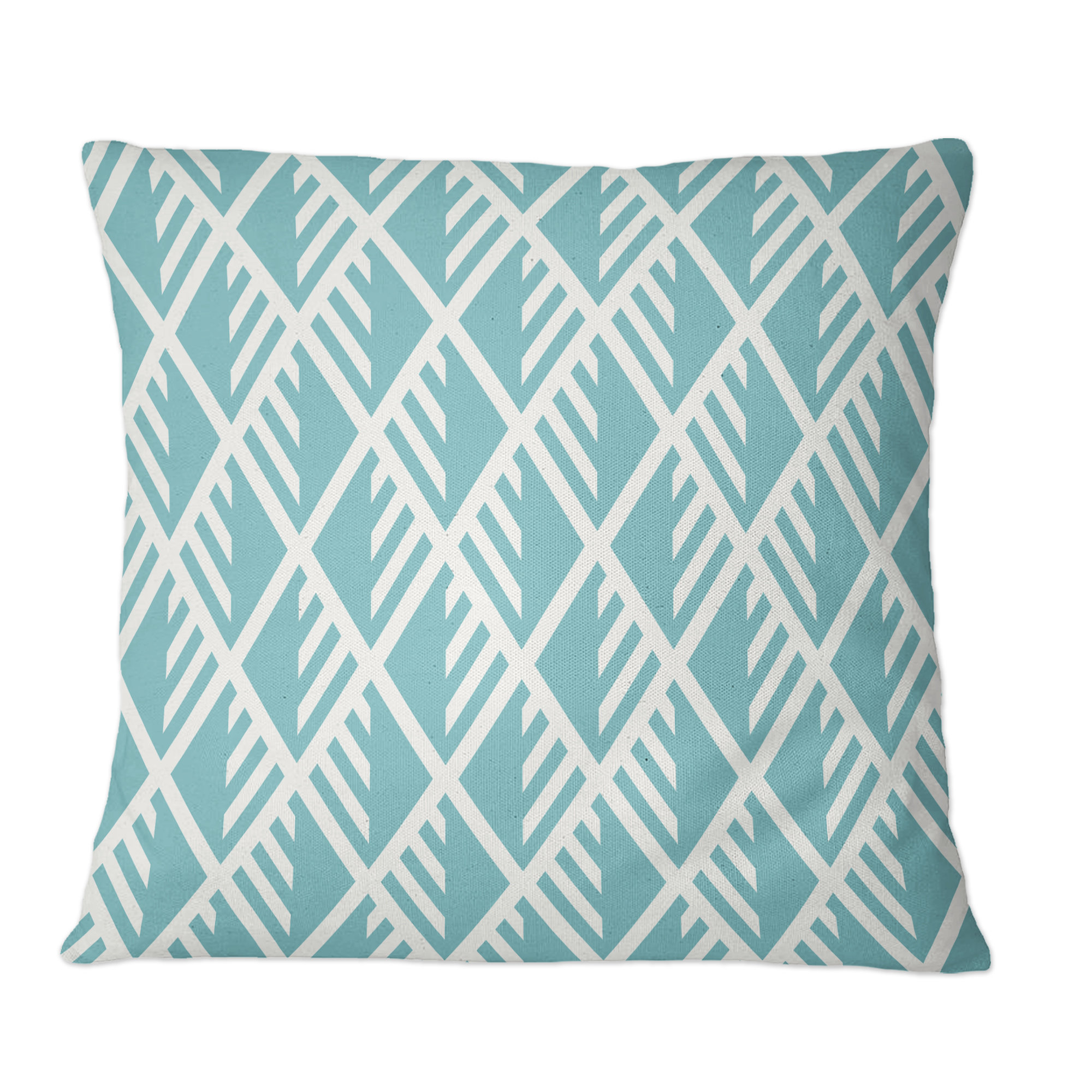 Design Art Light Blue Diamonds - Patterned Printed Throw Pillow | Wayfair