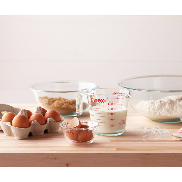Pyrex Prepware 3 Piece Glass Mixing Bowl Set & Reviews | Wayfair