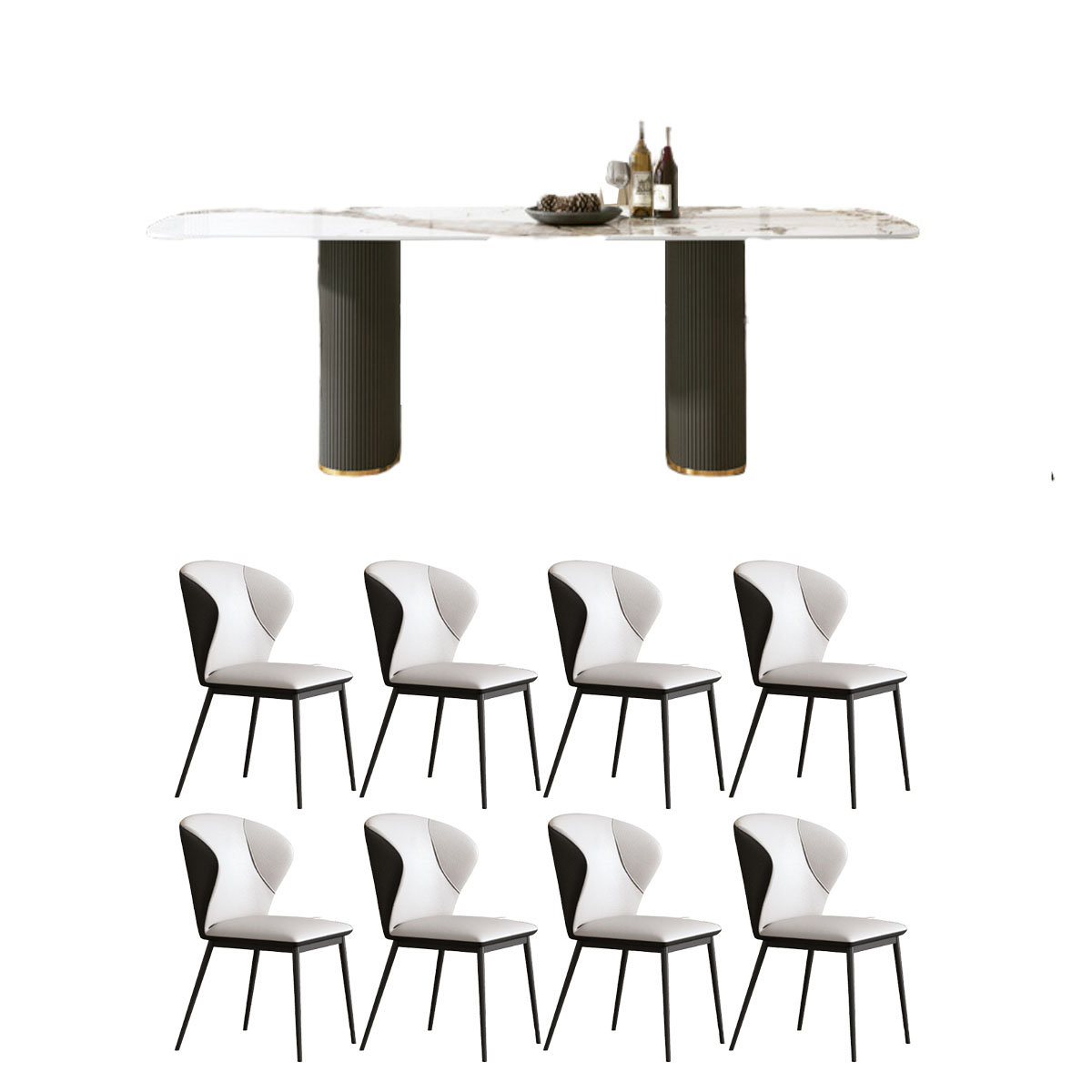 RESROS Italian Luxe Glossy Marble-Look Table | Wayfair