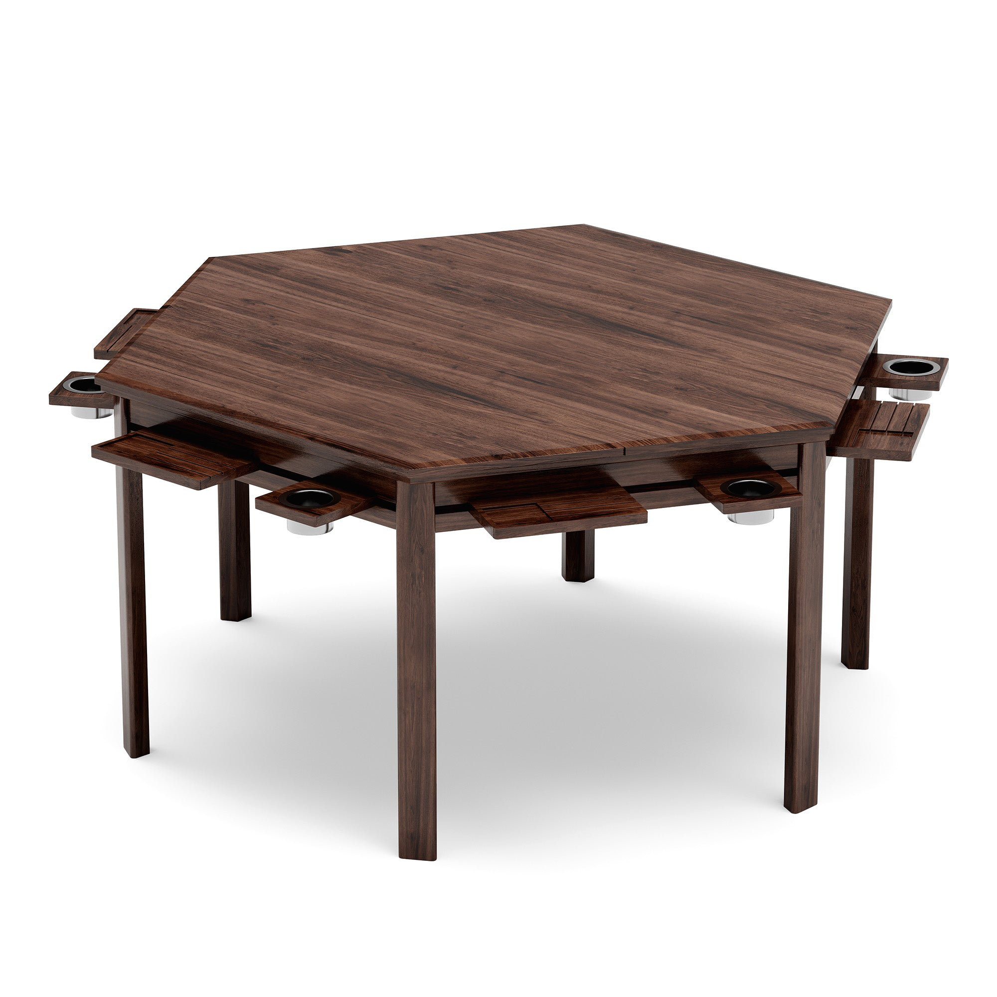 Lausaint Home Hexagon Game Table for 6 Adults, 59" Wide Surface for ...