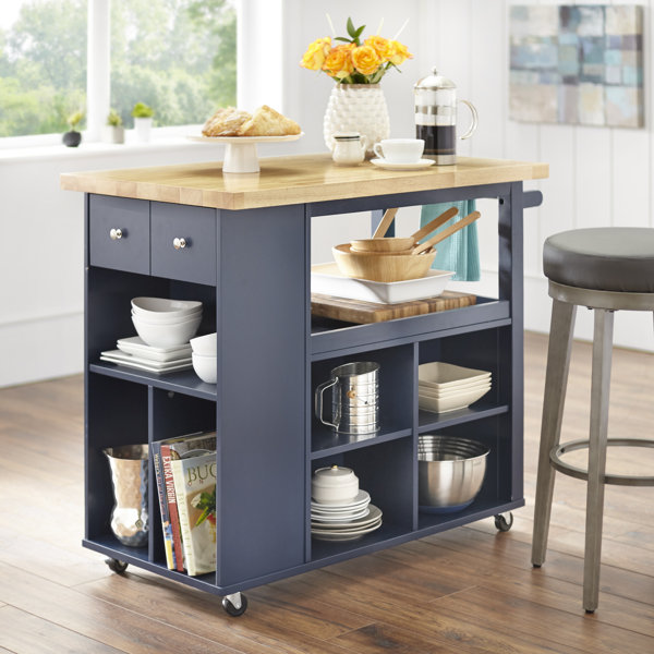 Winston Porter Haysi Solid Wood Kitchen Cart & Reviews | Wayfair