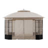 Sunjoy 11 ft. x 13 ft. Octagon Gazebo with 2-Tier Beige Canopy Roof ...