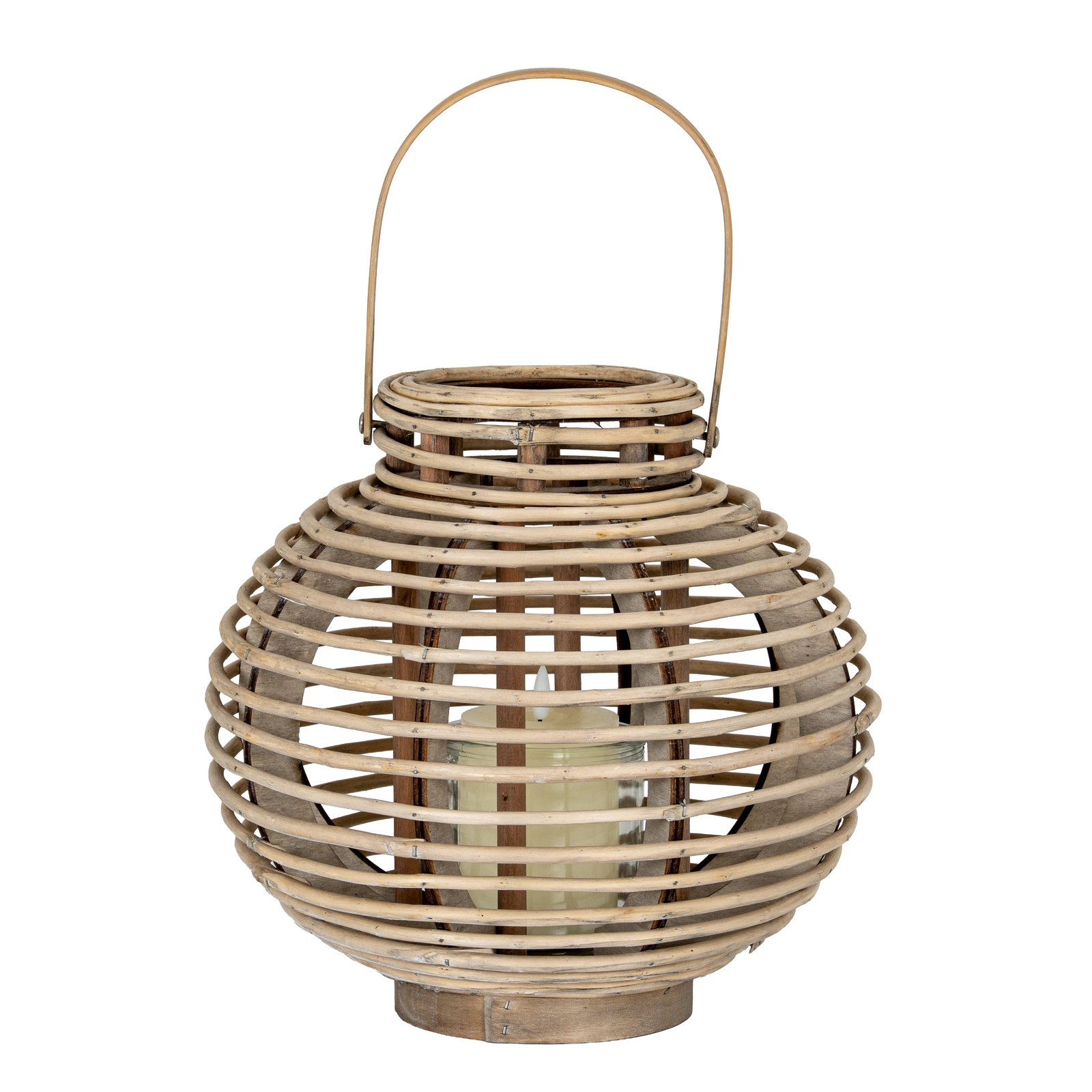 The Seasonal Aisle Large Round Willow Lantern With Glass Holder ...