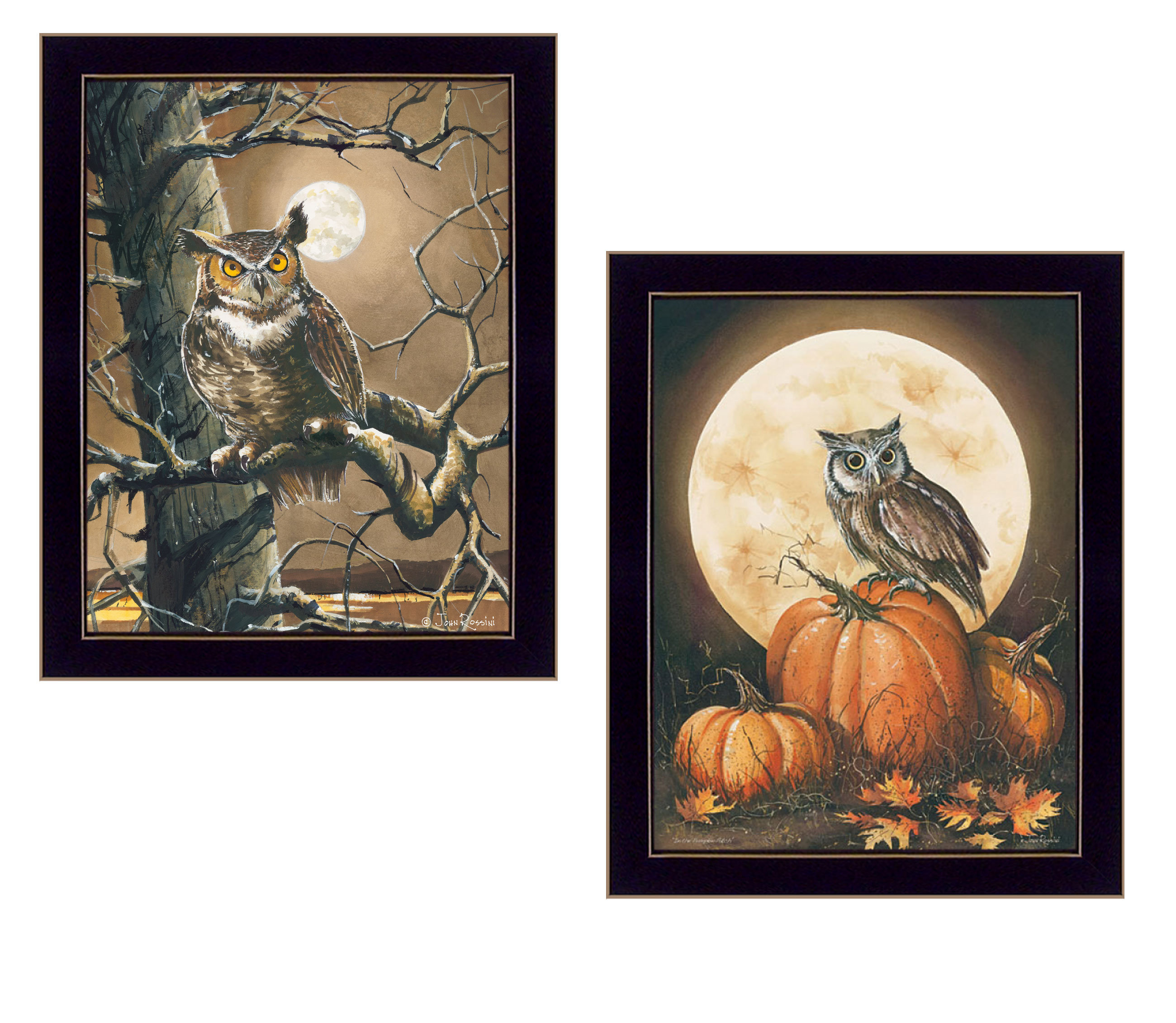 Alcott Hill Autumn Owls 2-Piece Vignette Framed Wall Art for Living ...
