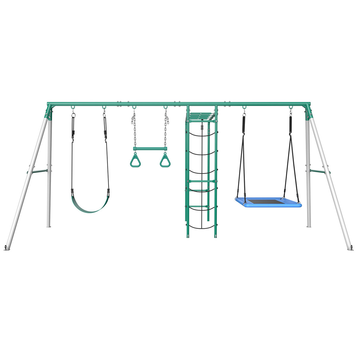 Klo Kick Swing Sets For Backyard With Monkey Bars, Belt Swing, Platform ...