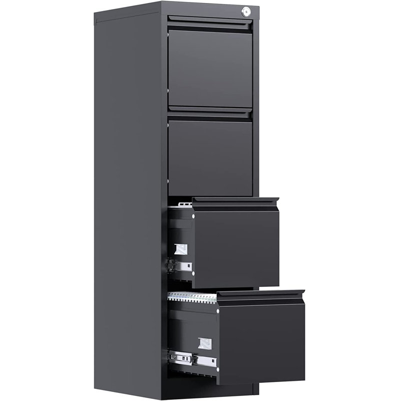 Inbox Zero Housand 4 Drawer Vertical Filing Cabinet with Lock & Reviews ...