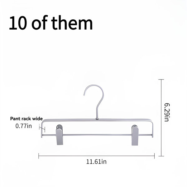 Hokku Designs Heavy-Duty Aluminum Clip Hangers For Pants And Skirts ...
