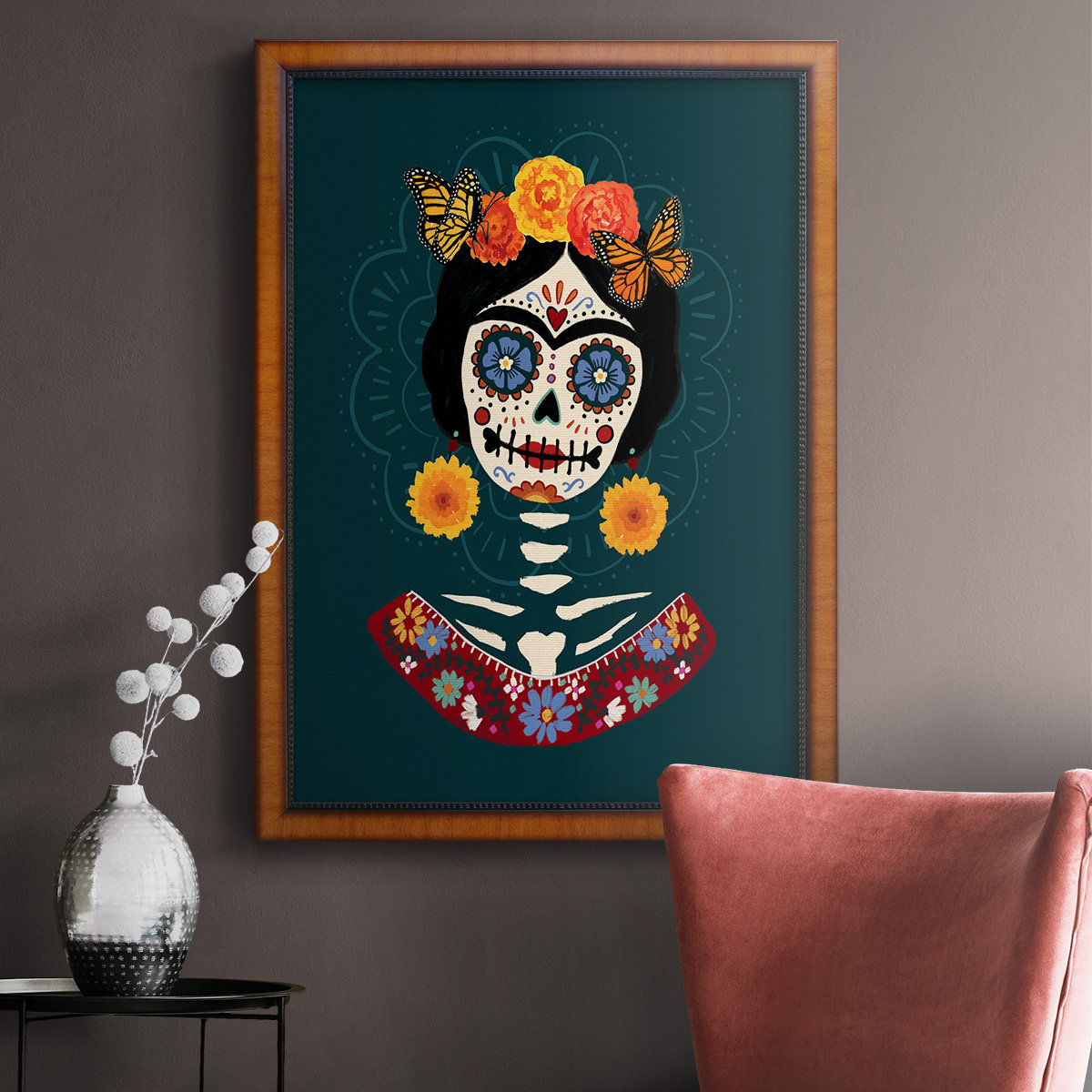 Trinx Bright Day Of The Dead I Premium Framed Canvas- Ready To Hang ...
