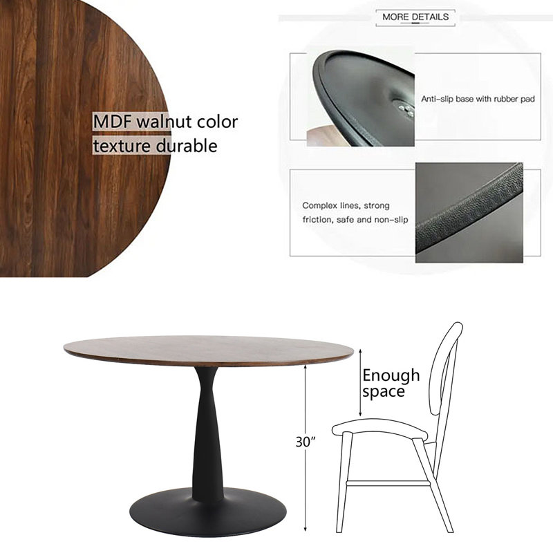 Wade Logan® Bernabeu 40“ Round Pedestal Dining Table & Reviews | Wayfair