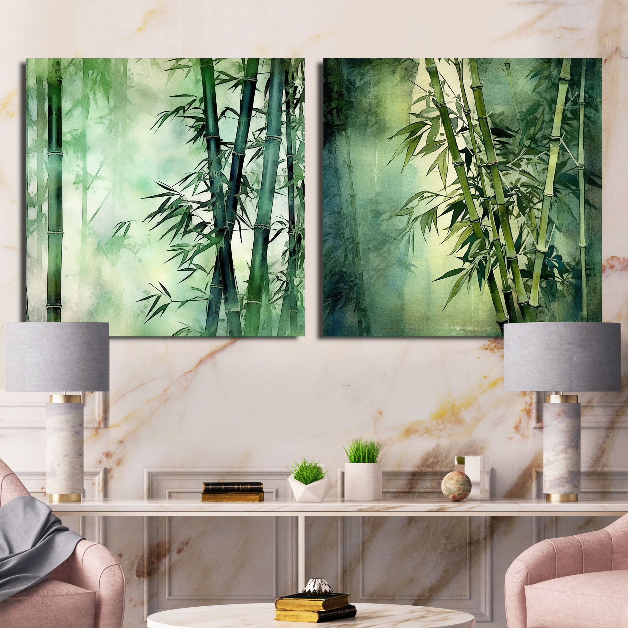 Bay Isle Home™ Bamboo Forest Intesed Field - Bamboo Square Collage Set ...