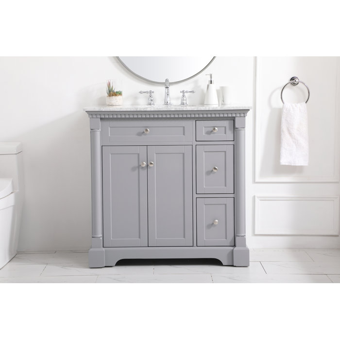 Red Barrel Studio® 36'' Single Bathroom Vanity with Marble Top ...