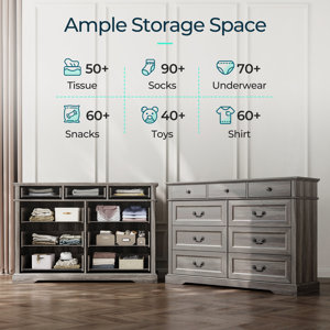 The Twillery Co.® Bridgeport 9 Drawer 53.5'' W Double Dresser & Reviews ...