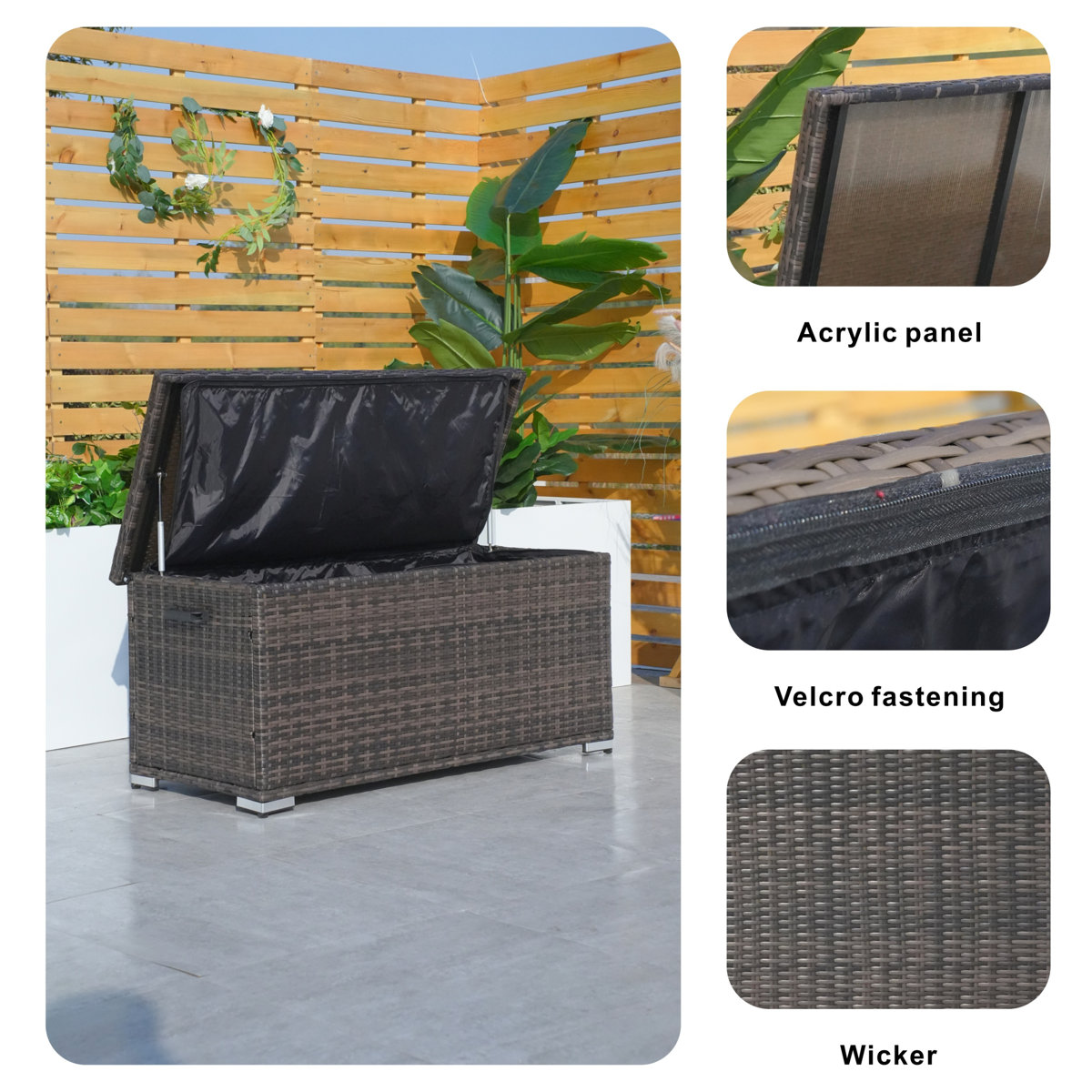 Moda Furnishings Water Resistant Metal Lockable Deck Box | Wayfair