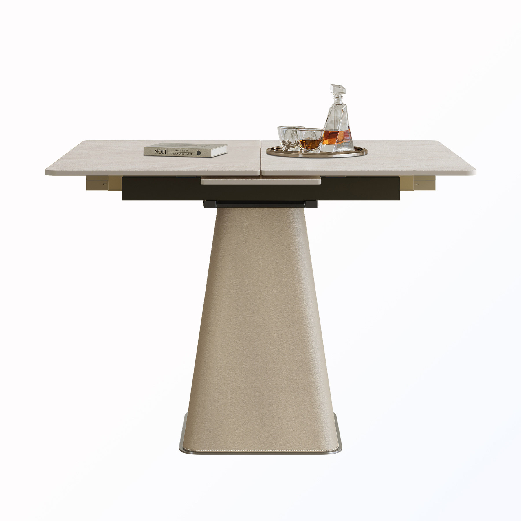 Wrought Studio™ Retractable Rock Slab Folding Dining Table | Wayfair