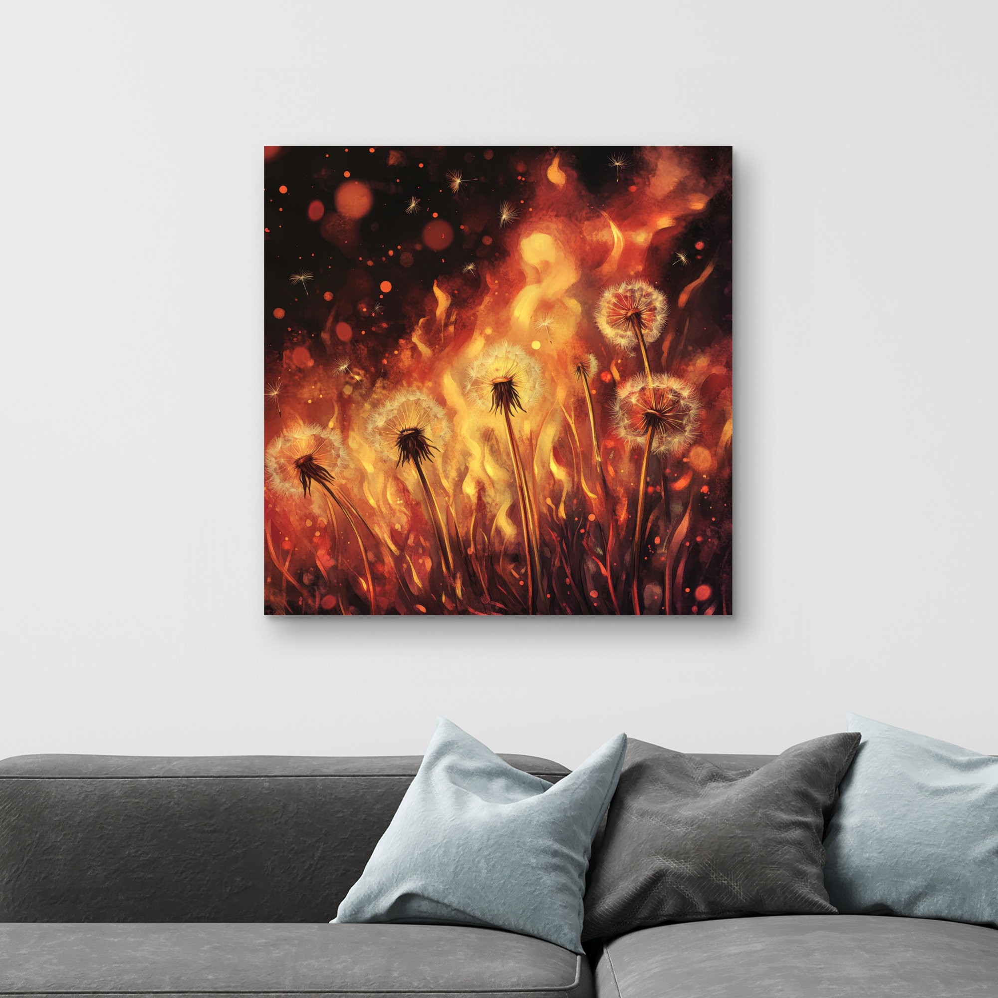 Lark Manor™ Dandy fire - 32"x32" art on canvas | Wayfair