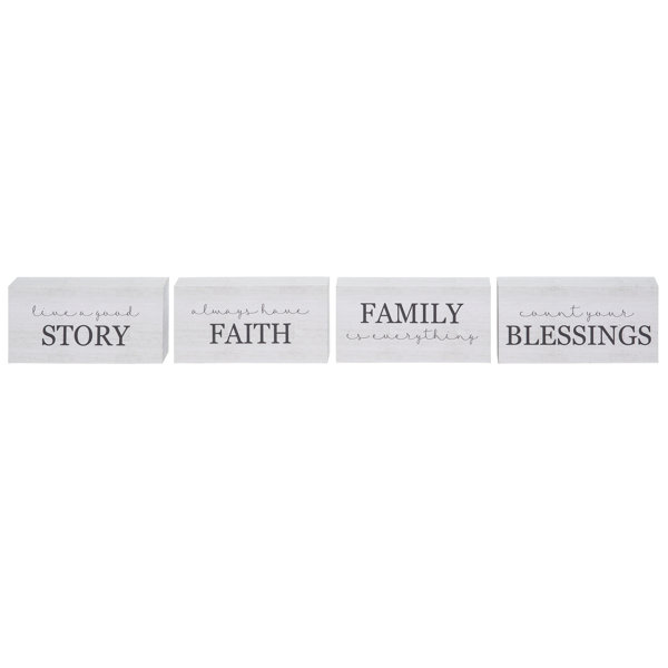 Trinx MDF Encouraging Words Block Decor Set of 4 Everyday Home ...