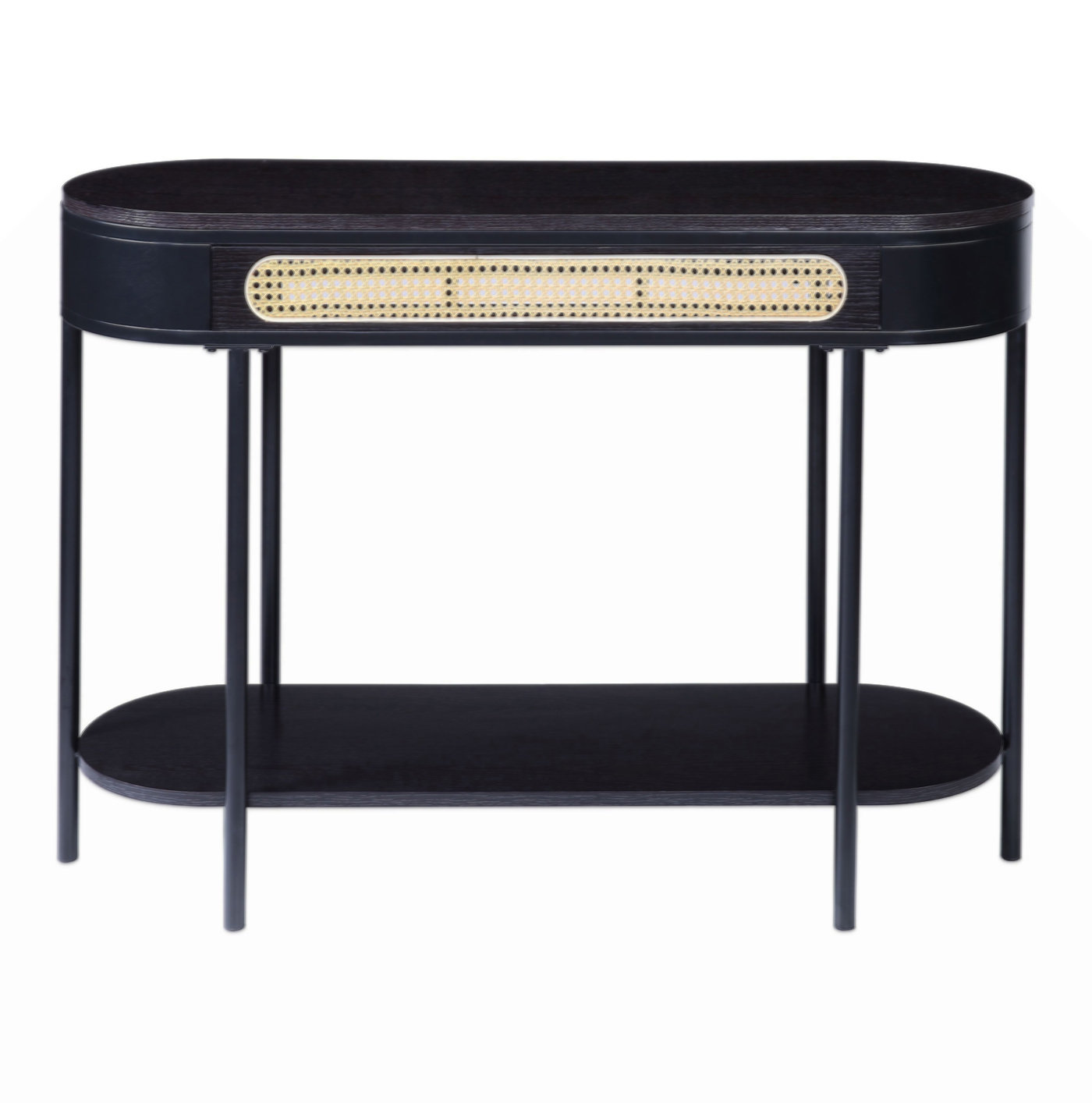 Latitude Run® Oval Sofa Table With Bottom Shelf | Wayfair